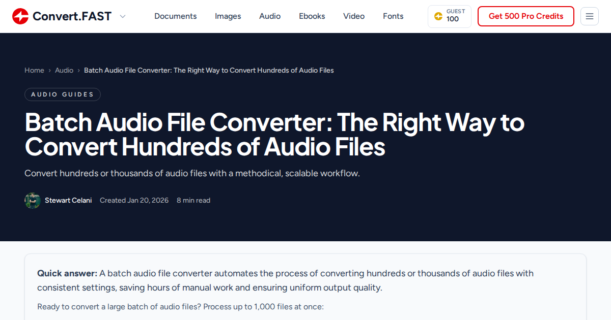 Batch Audio File Converter: The Right Way to Convert Hundreds of Audio ...