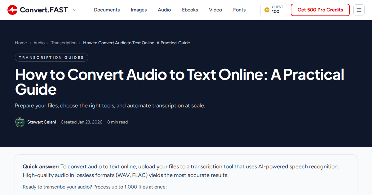 How to Convert Audio to Text Online: A Practical Guide