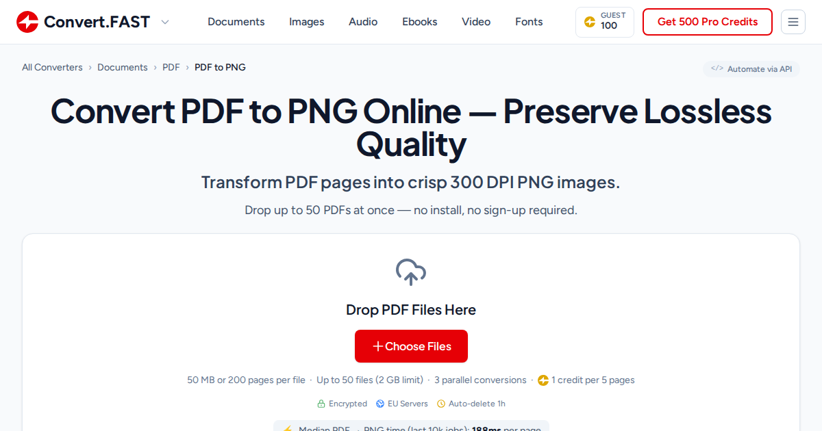 Convert PDF to PNG Instantly - Batch 50 Files Free