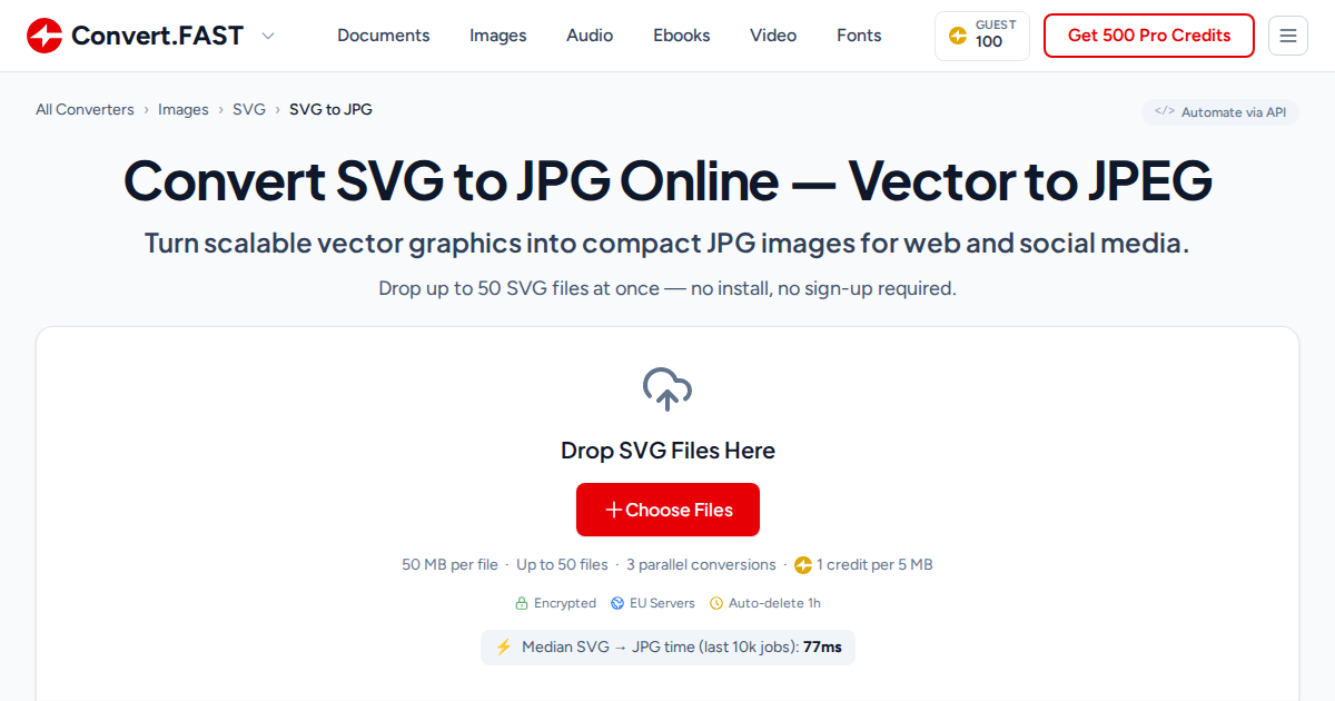 Convert SVG to JPG Instantly - Batch 50 Files Free