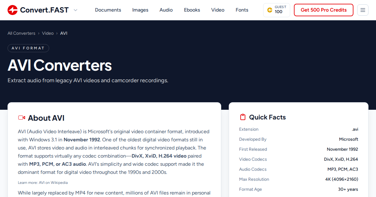 Convert AVI Files Online Free - AVI Video Converter
