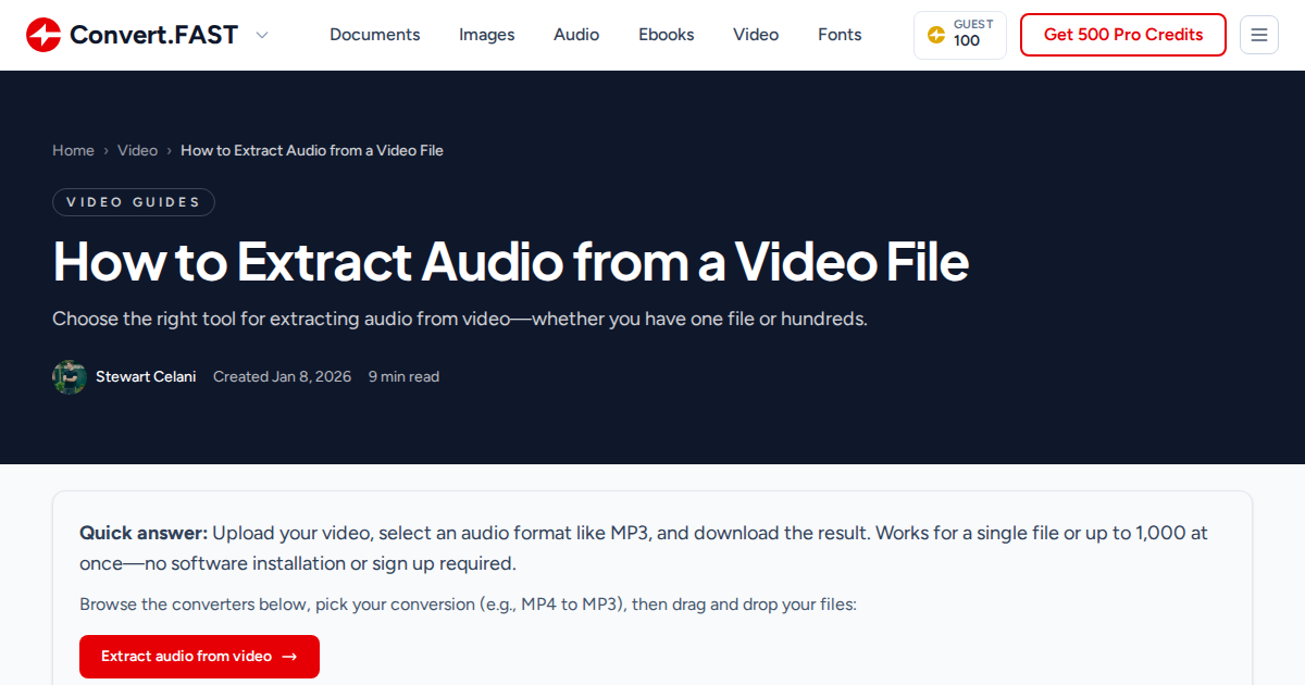 How to Extract Audio from a Video File